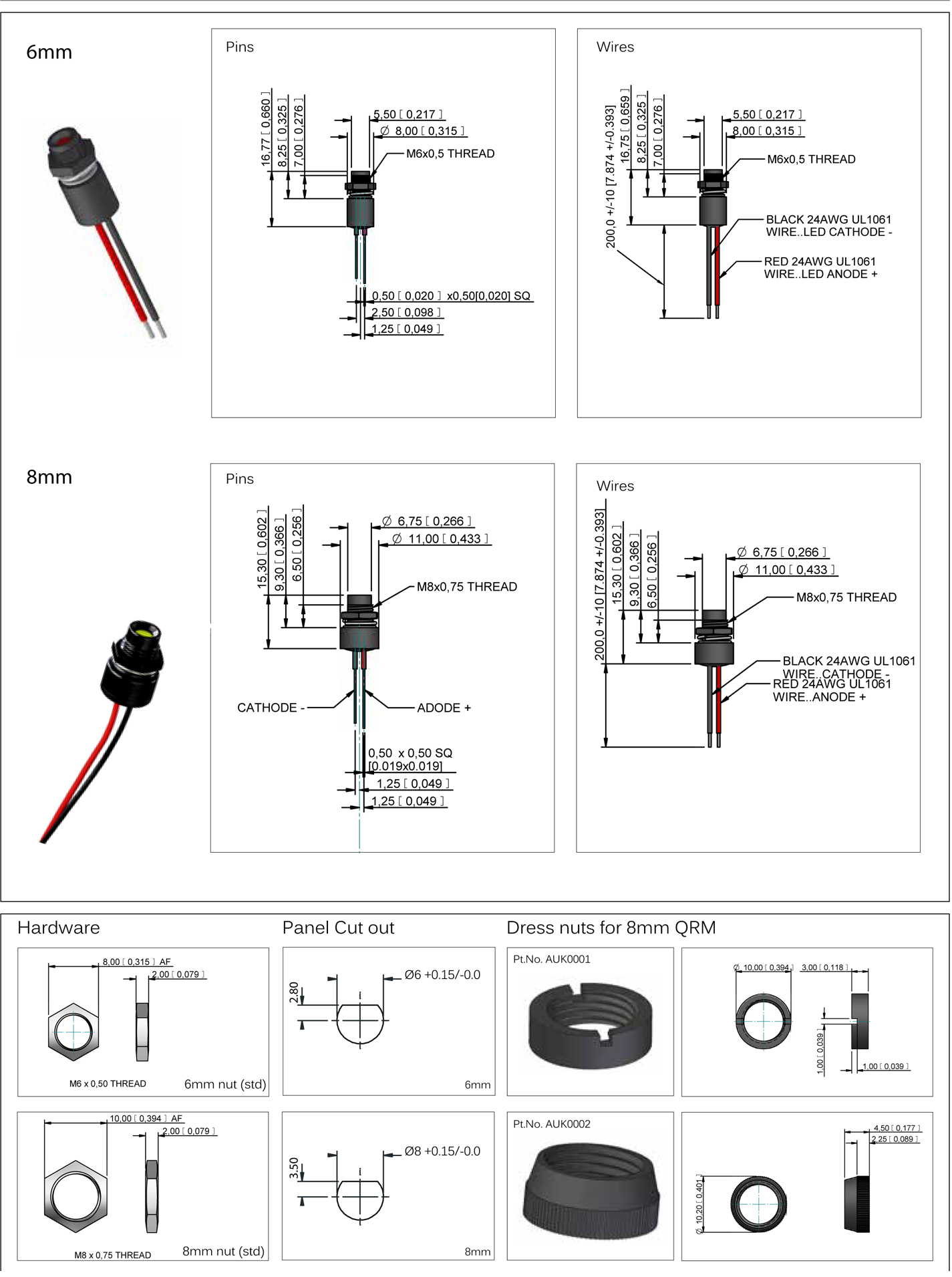 Voyants à LED Ø 6mm QRM - Sonectrad-BRN
